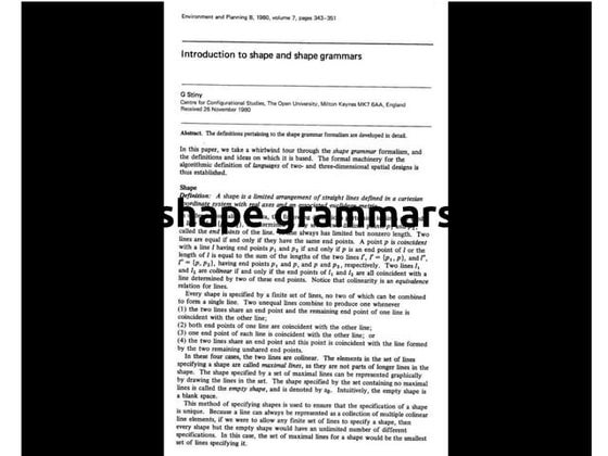 shape grammar project 1 | PPT