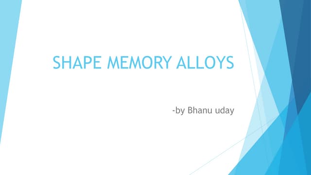 shape memory alloys | PPTX