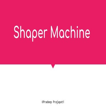 SHAPER MACHINE MECHANISM | PDF
