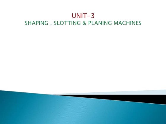 Shaper machine | PPTX