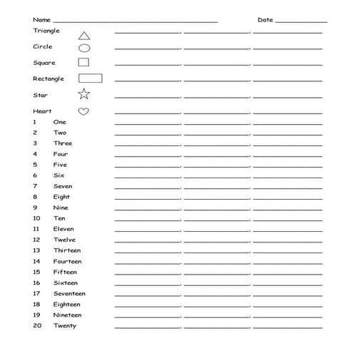 Shapes and numbers | DOCX