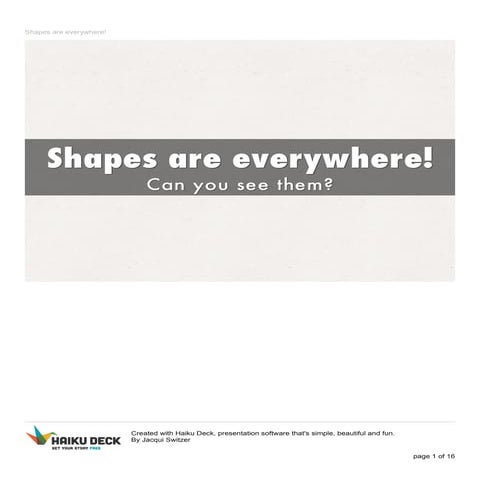 Shapes are everywhere! | PDF