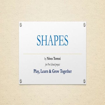 Shapes slide presentation - Preschool | PPTX
