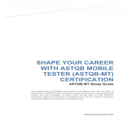 Shape Your Career with ASTQB Mobile Tester (ASTQB-MT) Certification | PDF