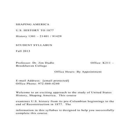 SHAPING AMERICA U.S. HISTORY TO 1877 History 1301 – 21.docx