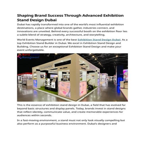 Dubai’s Visionary Approach to Modern Exhibition Stand Design Dubai.docx