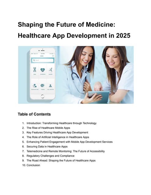 Overview on healthcare applications | PPT