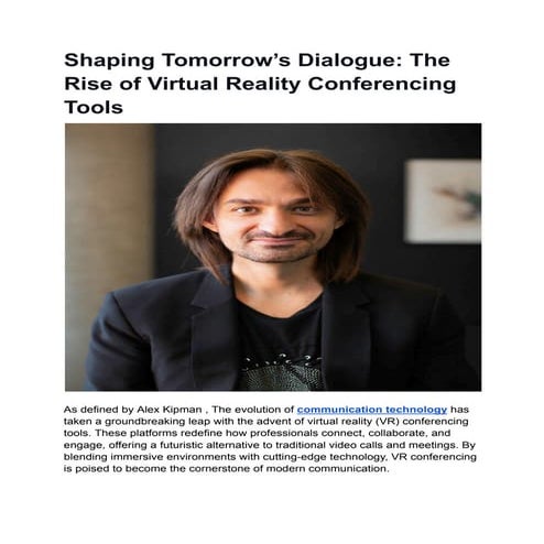 Shaping Tomorrow’s Dialogue_ The Rise of Virtual Reality Conferencing ...