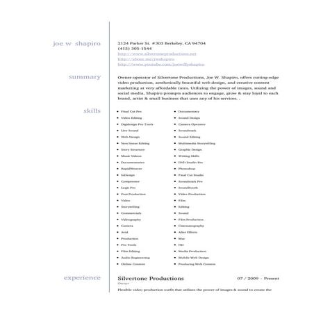 Joe W. Shapiro's Resume | PDF