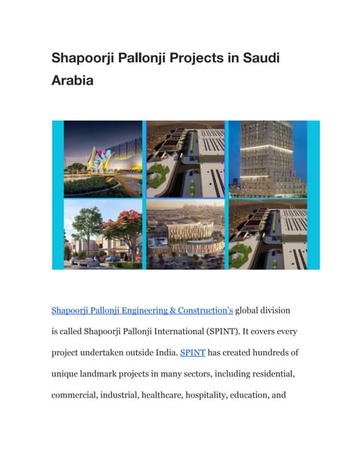 New Shapoorji Pallonji Projects in 2022 | PDF