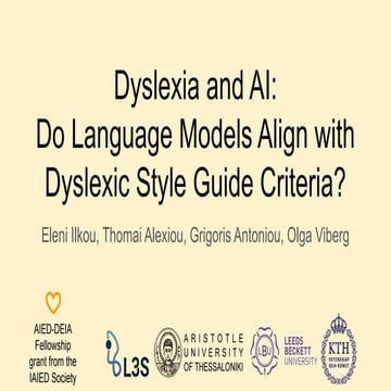 Dyslexia and AI: Do Language Models Align with Dyslexic Style Guide ...
