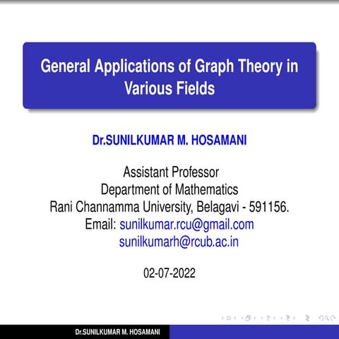 Applications of Graph theory in various fields | PPT