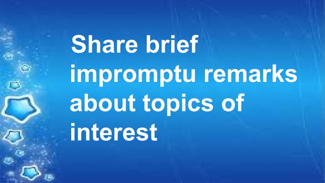 IMPROMPTU SPEECH POWERPOINT PRESENTATION | PPTX