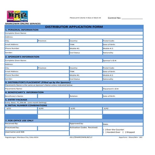 Share2 win application form ms203 | PDF