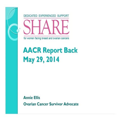 SHARE: Report Back from Annual Meeting of American Association of Cancer Research (AACR) | PDF