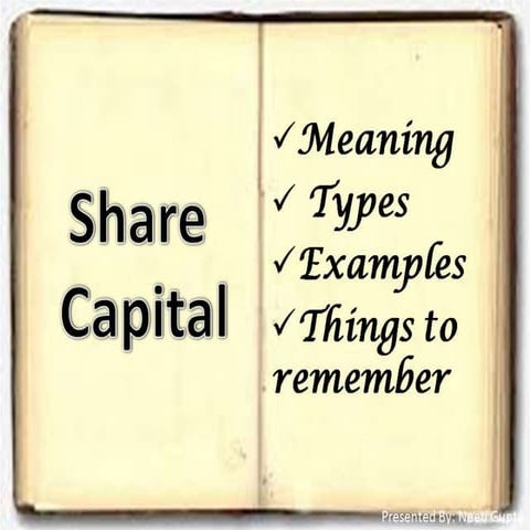 Share capital: Meaning and types | PPTX