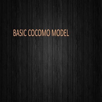 COCOMO MODEL 1 And 2 | PPTX