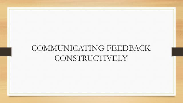 Giving and Receiving Constructive Feedback Powerpoint | PPTX