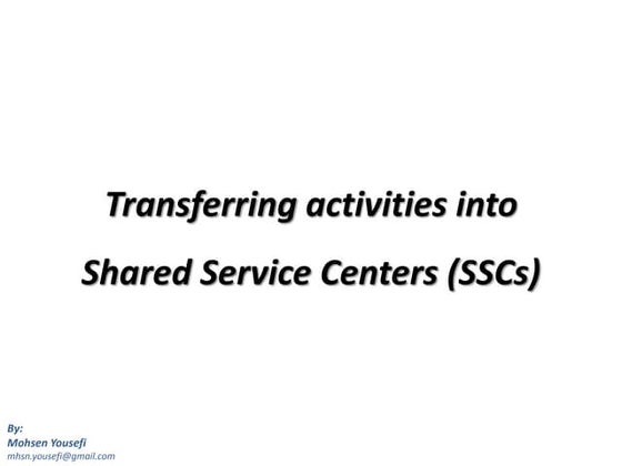 Shared Services Overview | PPTX | Human Resources | Business