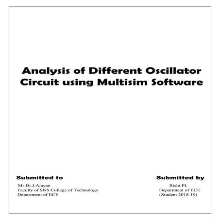 Oscillator Circuit using Multisim Software | PDF