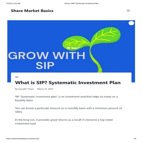 what is sip | PDF