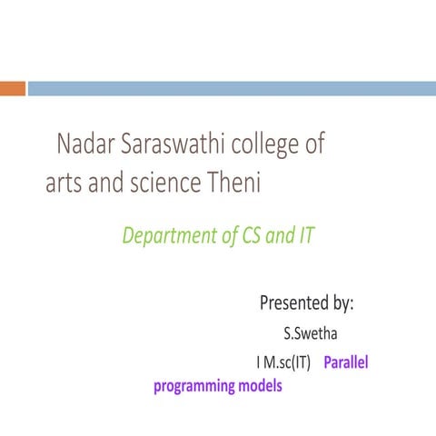 Parallel Programming Models Ppt Programming Languages Computing