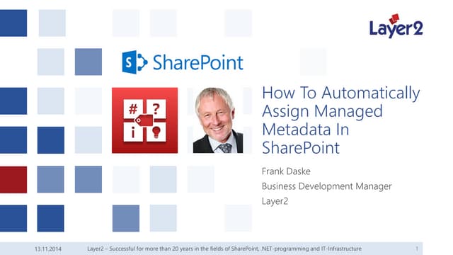 Sharepoint How To Automatically Assign Managed Metadata Pdf Computing Technology And Computing