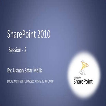 SharePoint 2010 Training Session 2 | PPTX