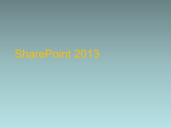 Introduction to Sharepoint 2013 Devlopment | PPT