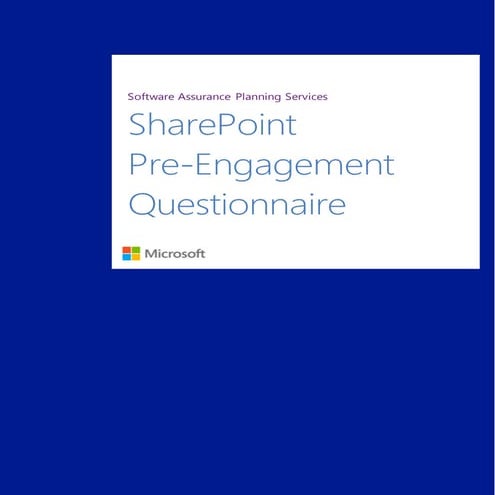 Share point 2013 pre engagement questionnaire (1) | DOCX