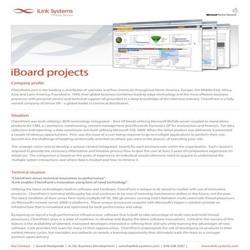 Sharepoint application development Chempoint -ilink systems | PDF