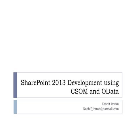 Sharepoint Client Object Model Csom Ppt