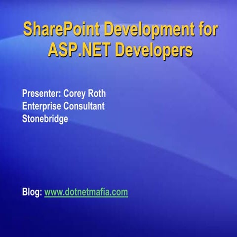 Sharepoint Development For Asp Net Developers Ppt 2532