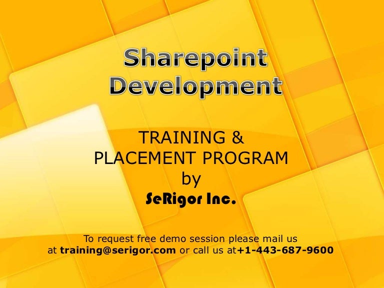 Sharepoint Development training and Placement Program