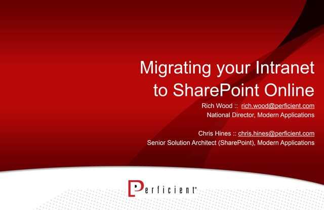 Migrating Your Intranet to SharePoint Online | PPT Migrating Your Intranet to SharePoint Online | PPT
