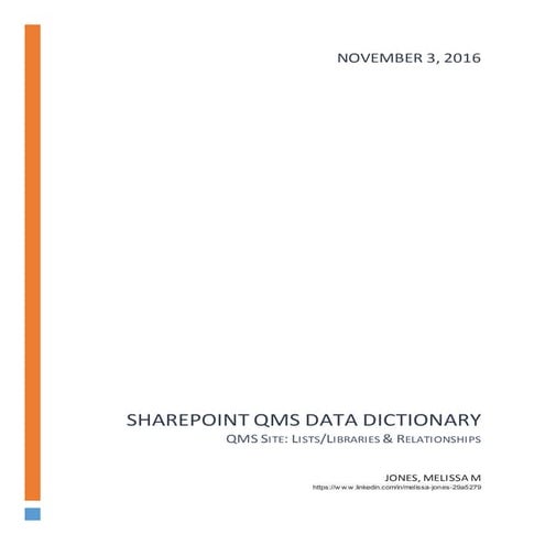 Part 3 - SharePoint QMS Anyone Can Make - Data Dictionary | DOCX