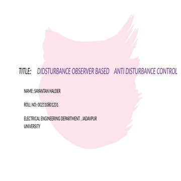 Disturbance observer based control presentstion | PPTX