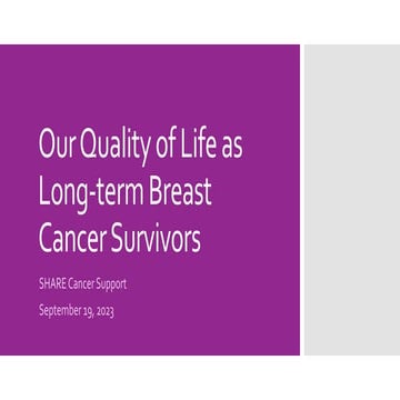 Let's Talk About It: Breast Cancer - Our Quality of Life as Long-term ...