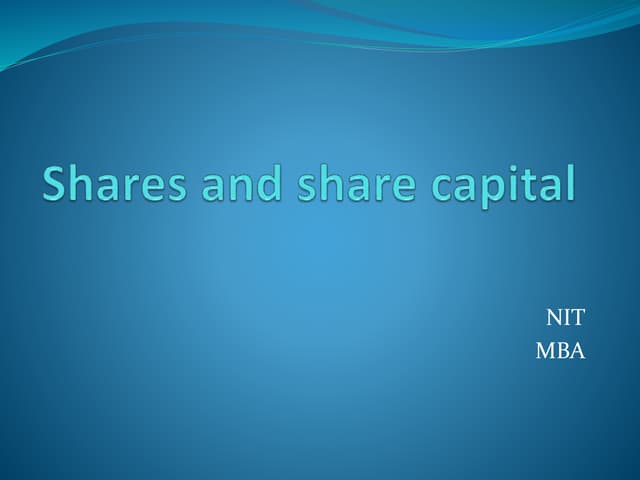 Company Law - Shares Notes | DOCX