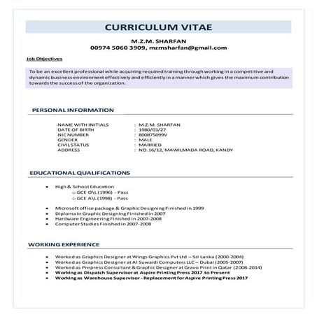 Sharfan cv dispatch officer 2019 | DOC