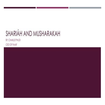 Shariáh and Musharakah | PPTX