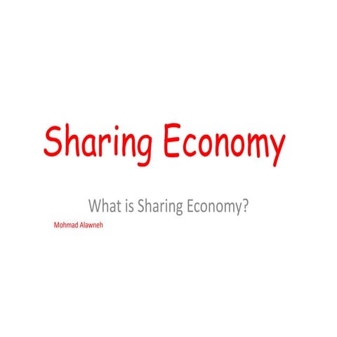 Sharing economy | PPTX
