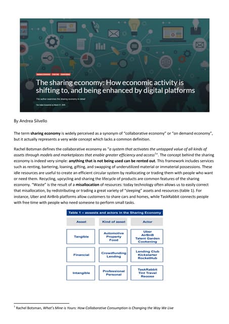 Overview of B2B Sharing Economy | PPTX