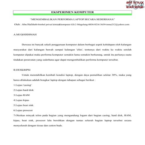 TIPS MERAWAT KOMPUTER | PDF