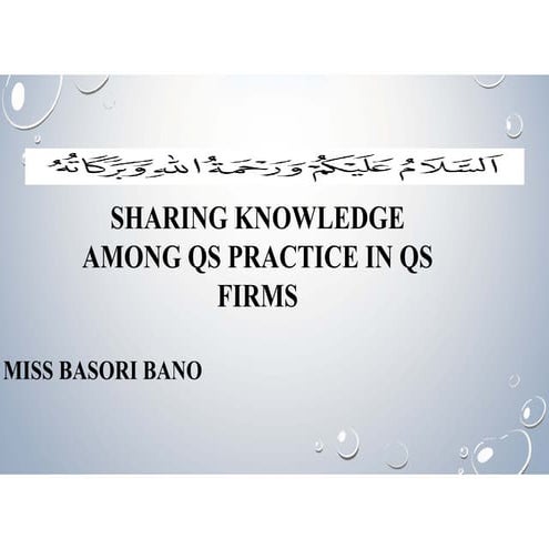 Sharing Knowledge Among QS practice in Qs firm in Malaysia | PDF