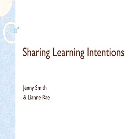 Sharing learning intentions | PDF