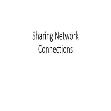 Sharing Network Connections via Personal Computer | PPTX