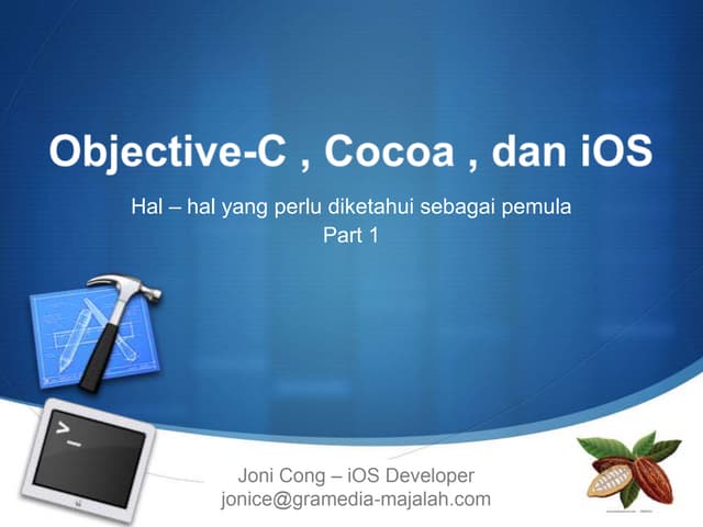 Sharing Part 1 Objective C Cocoa X Code Ppt