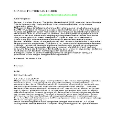 Sharing printer dan folder | DOCX