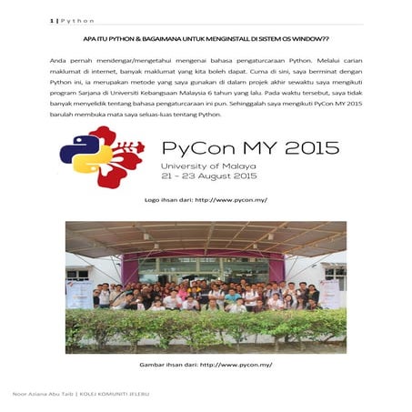 Apakah itu Python dan bagaimana untuk setup di Window OS? | PDF